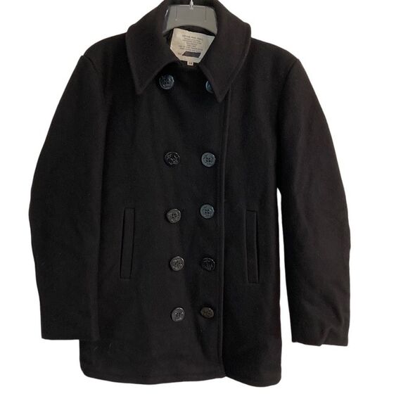 Vintage | Jackets & Coats | Vintage Us Navy Pea Coat Black Wool Dbl ...